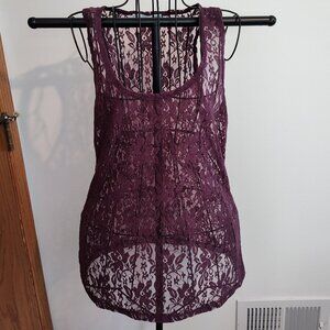 Maurices | Tops | Maurices Purple Lace Tank Top Excellent Used ...